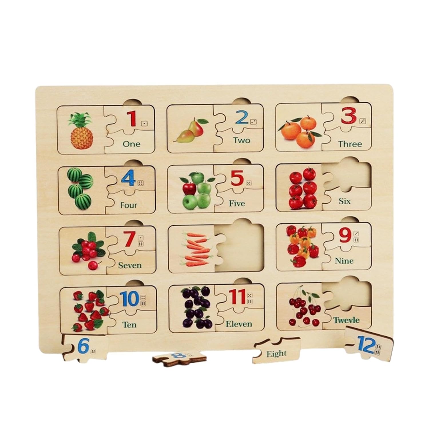 LODRA :: Lodra :: Lodra :: Wooden Toys Number and Friuts Puzzle JT-001-39