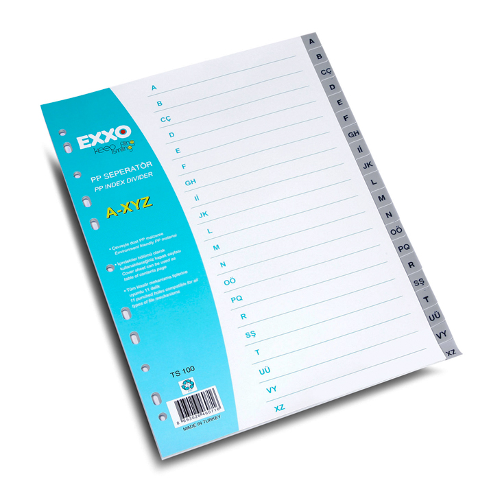 Material Zyre :: EXXO Index Divider me ndarje, A-Z TS 100
