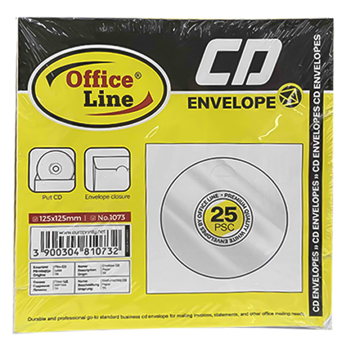 Material Zyre :: Produkte të letrës :: Zarf për CD, 25 copë, Office Line